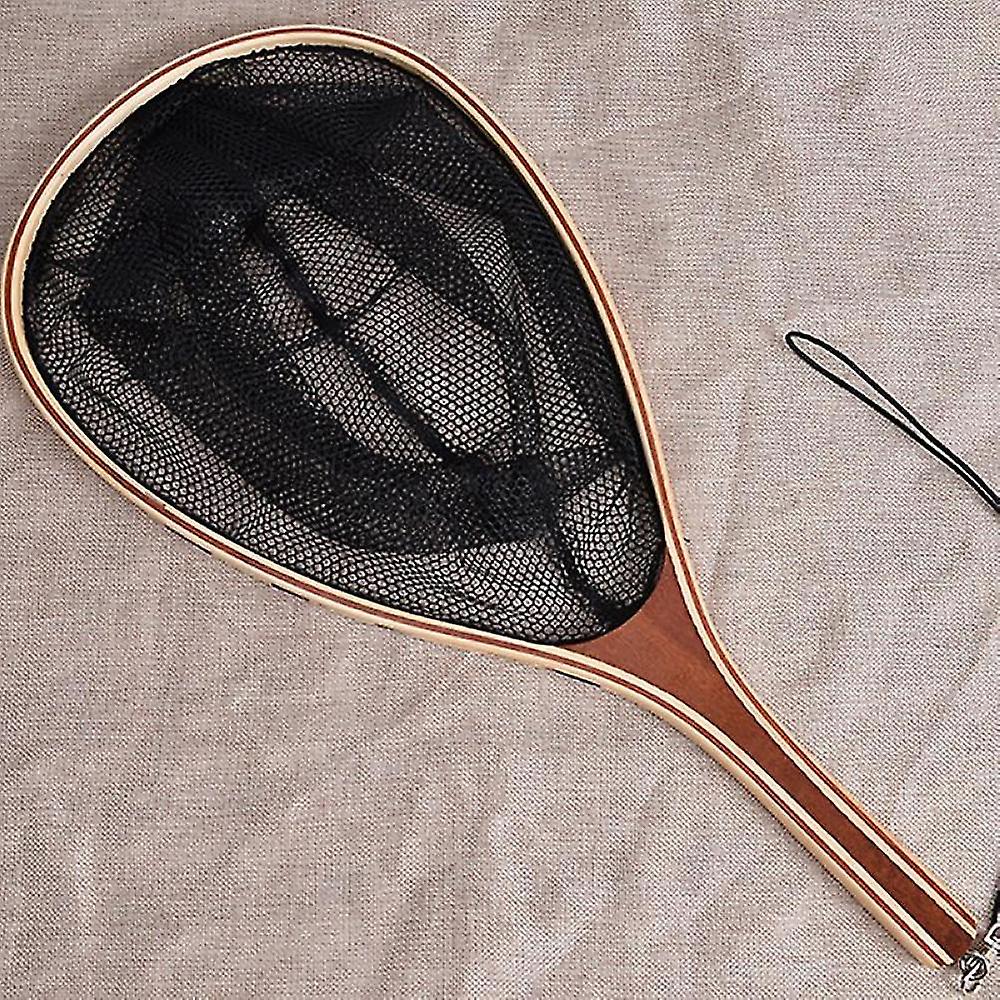 Fly Fishing Landing Net Wooden Handle Nylon Landing Handle Trout Mesh ...