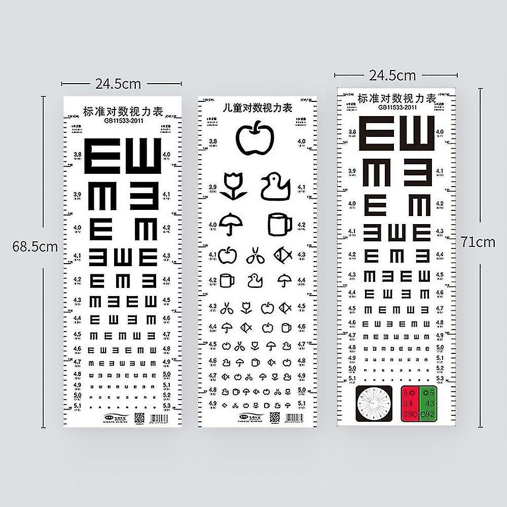 Waterproof Eye Chart Standard Visual Acuity Chart With Height Measure ...