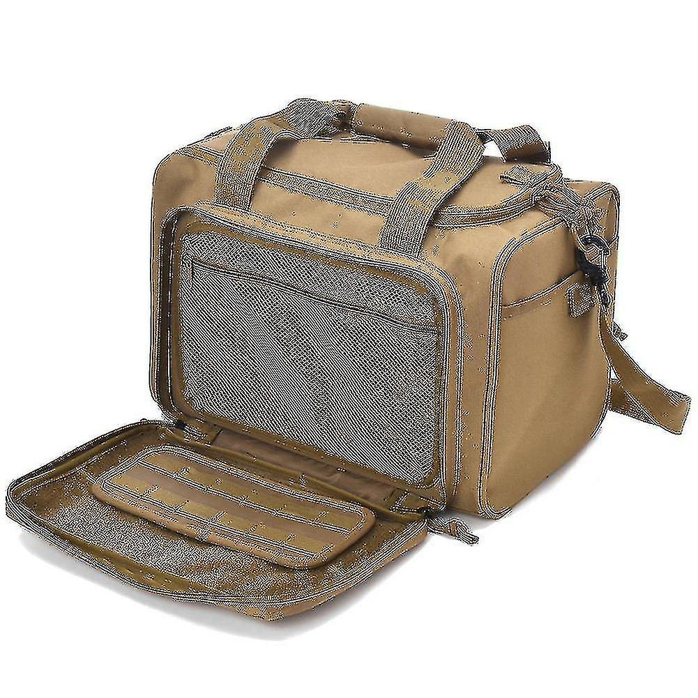 Tactical Range Bag, Waterproof Gun Shooting Pistol Bag Khaki Hunting ...