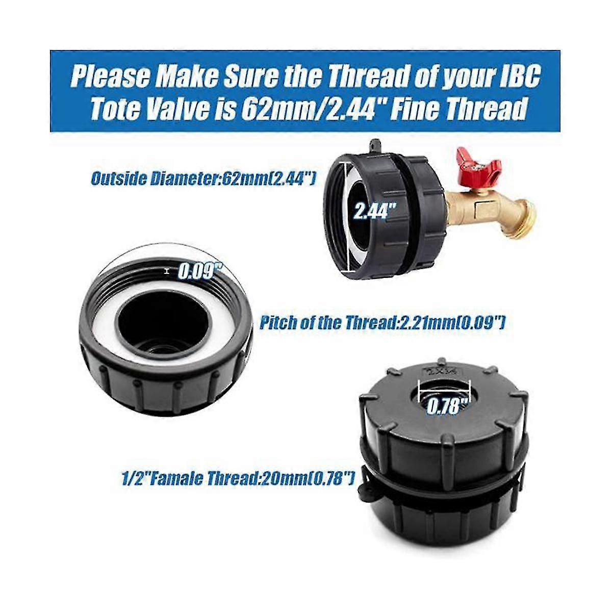 Brass Ibc Tote Fittings Adapter,275-330 Gallon Tote Valve Fine Thread ...