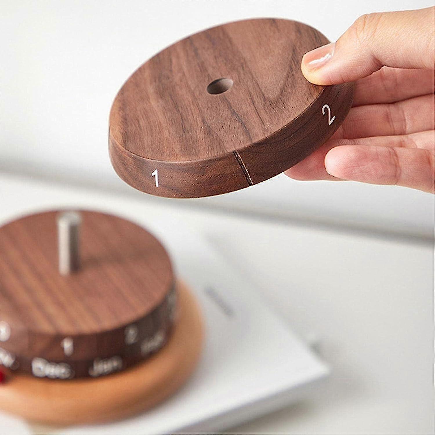 Wooden Permanent Calendar, Planet Shaped Wood Permanent Calendar, Month ...