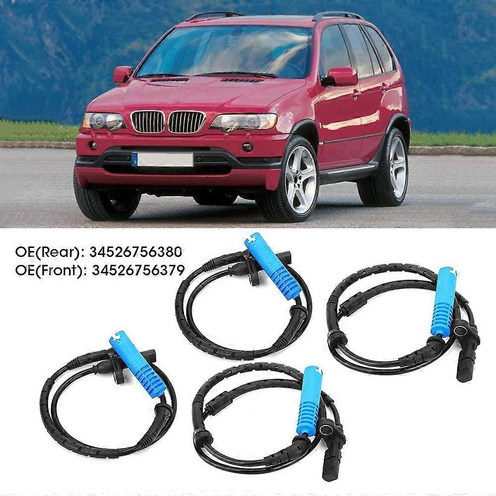 4Pcs Car ABS Wheel Speed Sensor for - X5 E53 2000-2006 34526756380 ...