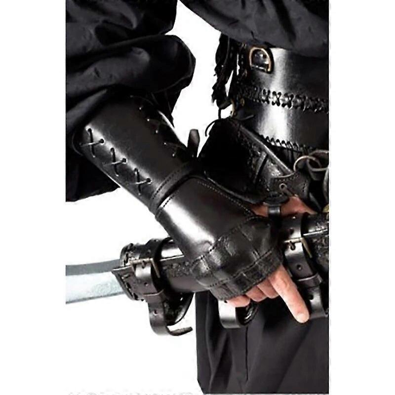 Steampunk Samurai Leather Bracer Long Glove Viking Wrist Guard Cuff ...