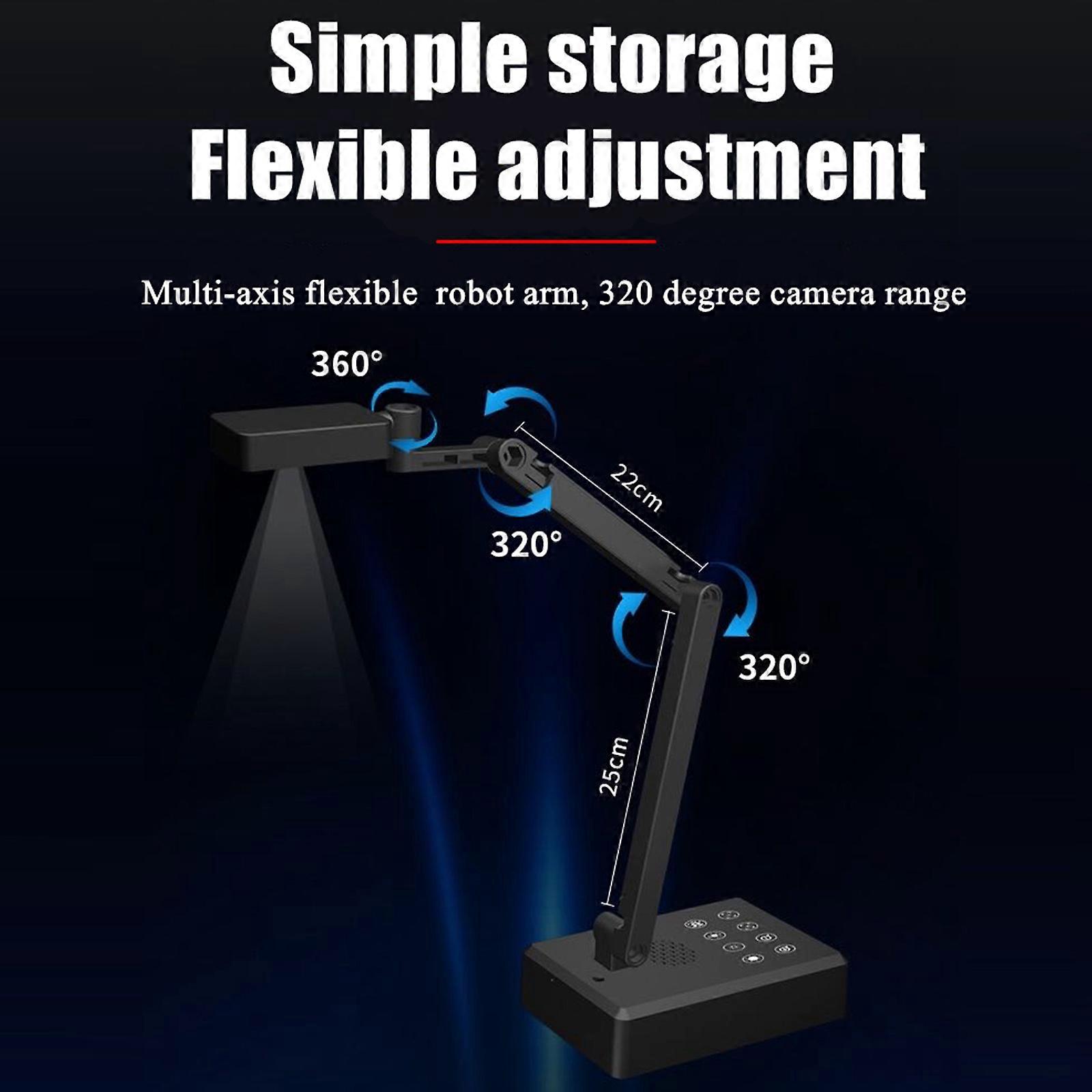 4K USB Document Camera 16MP Webcam Visualiser Image Invert Foldable for ...