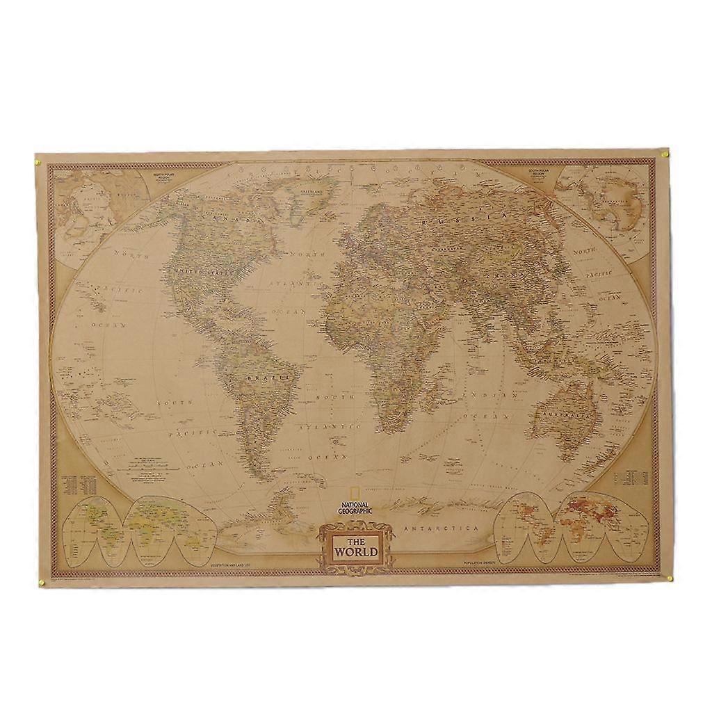 Art Decor Large Vintage World Map Artwork for Living Room Office Wall ...