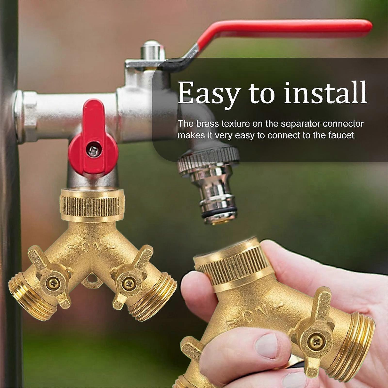 Solid Brass Y Splitter for Hose, Includes Extra Washers and Tape ...