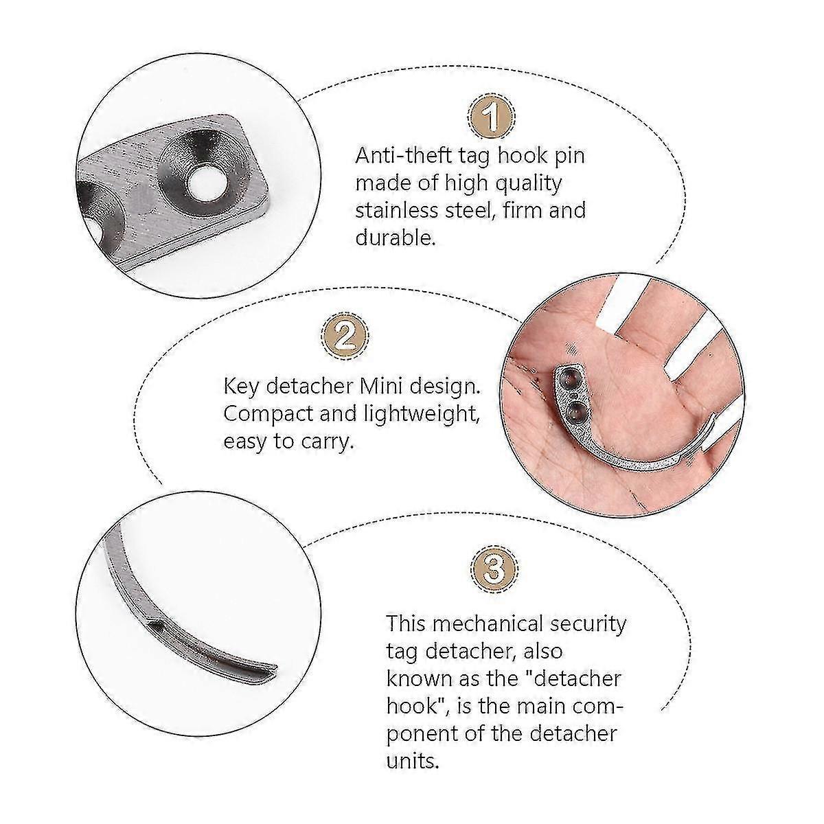 3 Pcs Security Tag Detacher Alarm Key Hook Detacher Magnetic Remover ...