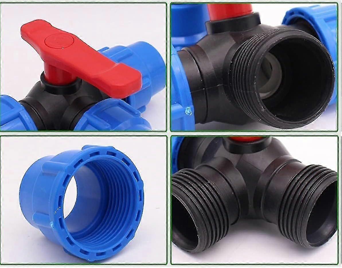 Plastic Three-way Ball Valve, T-type Pe Water Pipe Ferrule Connection ...