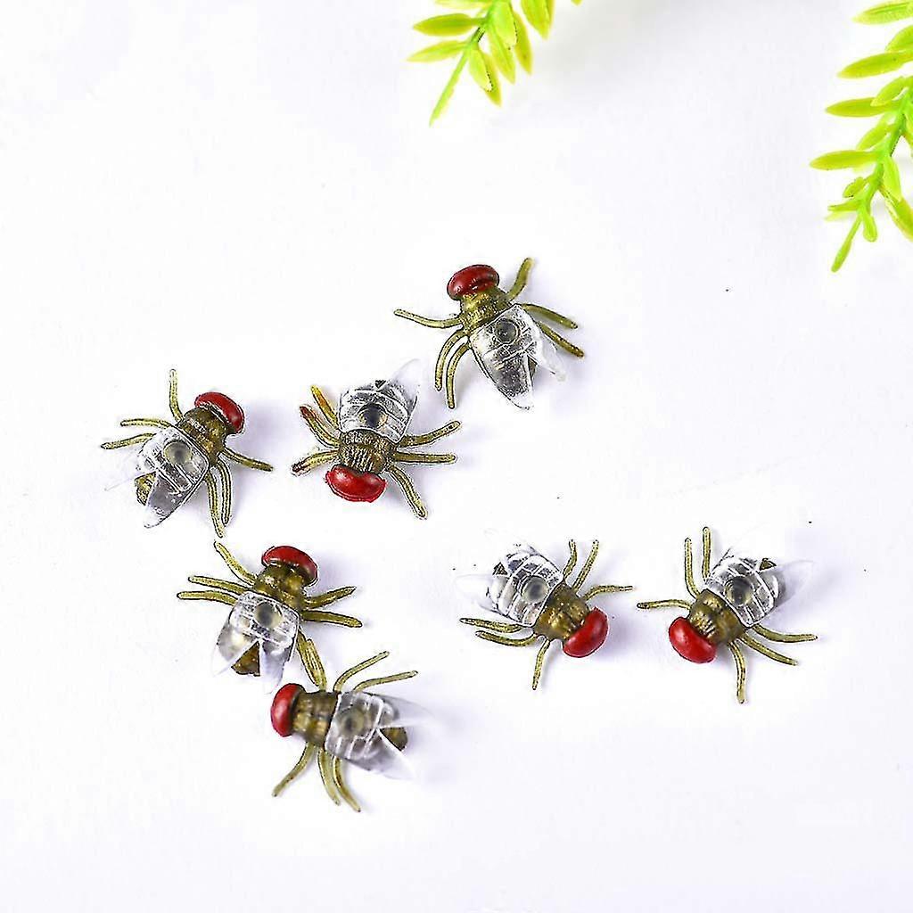 100 Pcs Fake Flies Plastic Simulated Insect Fly Bugs Joke Toys Prank ...
