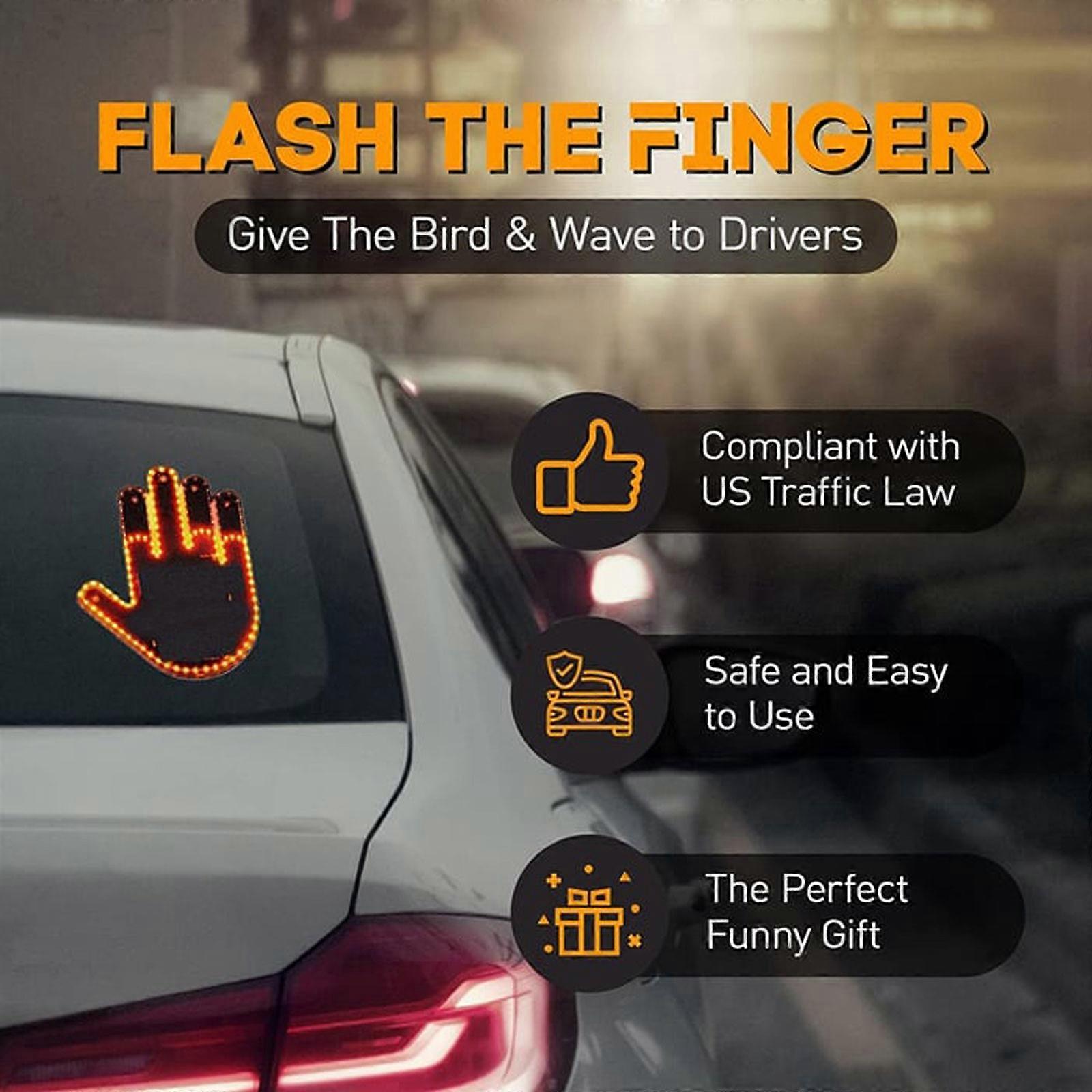 Middle Finger Gesture Light with Remote, Middle Finger Car Light, Truck ...