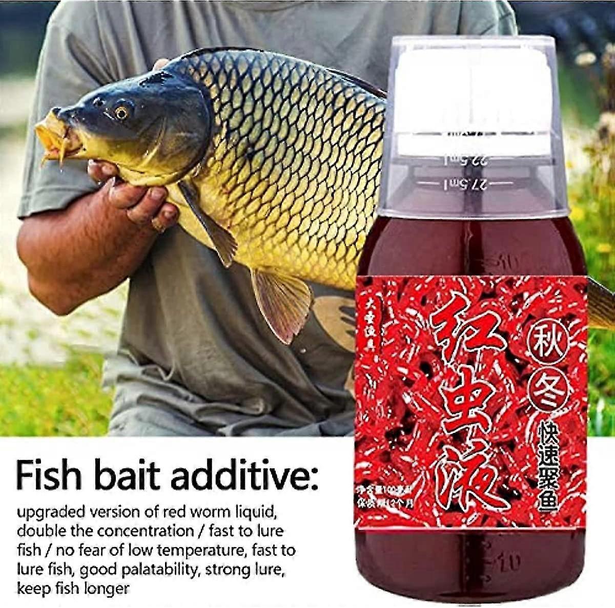 Red Worm Liquid Bait, Fish Scent Bait Fish Additive, Concentrated ...