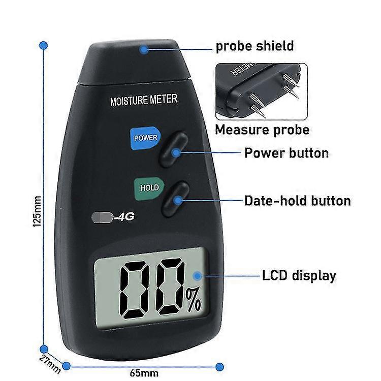 Two-Pin Digital Wood Moisture Meter Wood Moisture Tester Moisture Meter ...