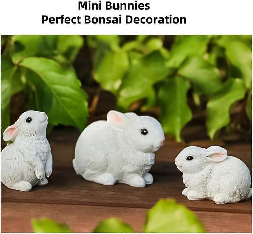 White-Rabbits Statues Garden Decor Rabbit Family of Three Garden ...