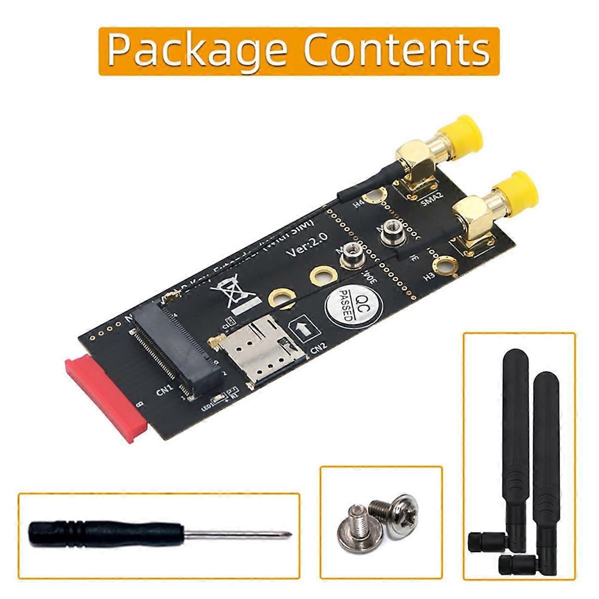 M.2 Key-B Wireless Module Adapter with SIM Card Slot Support 5G 4G 3G ...