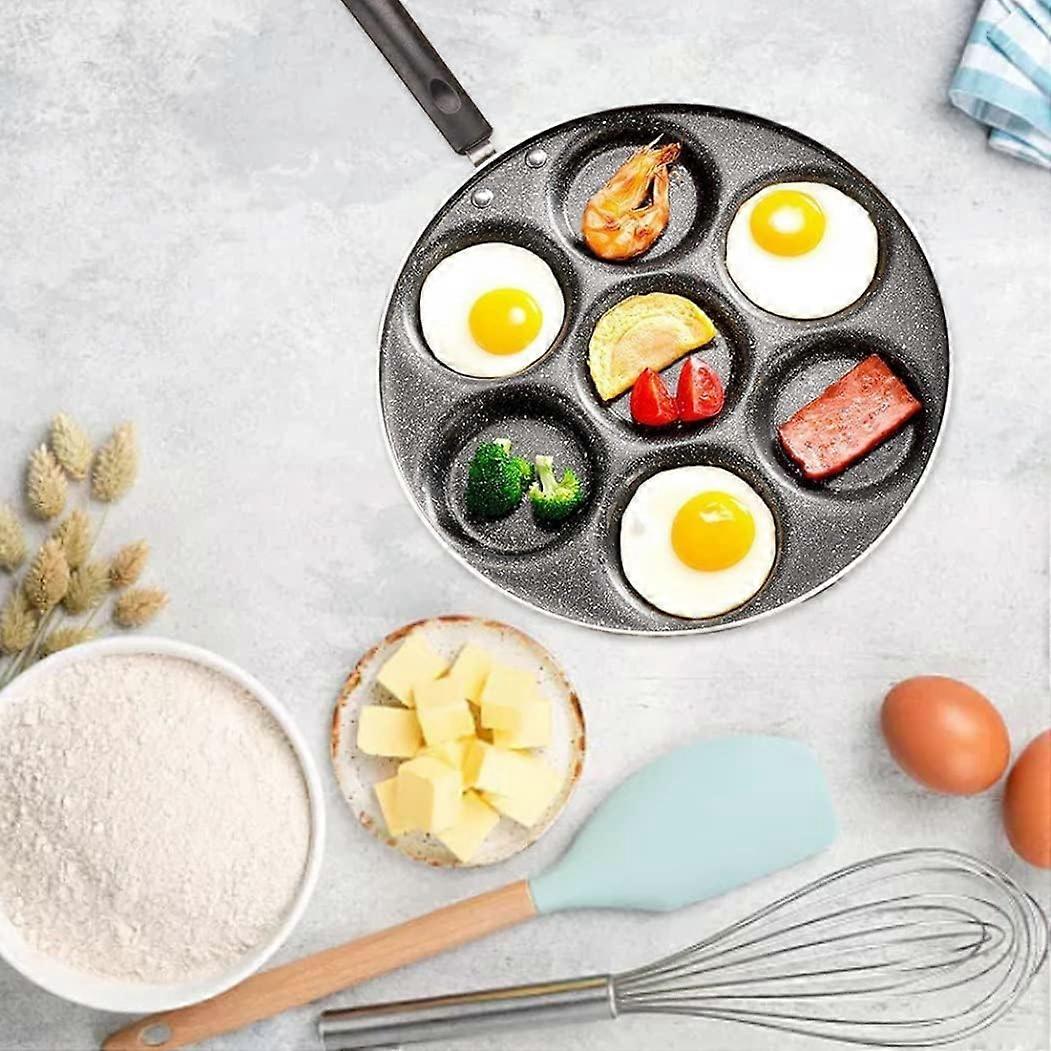 Pancake Pan,Blinis Pan with 7 Holes Mini Crepe Pan Non-Stick Fried Eggs ...