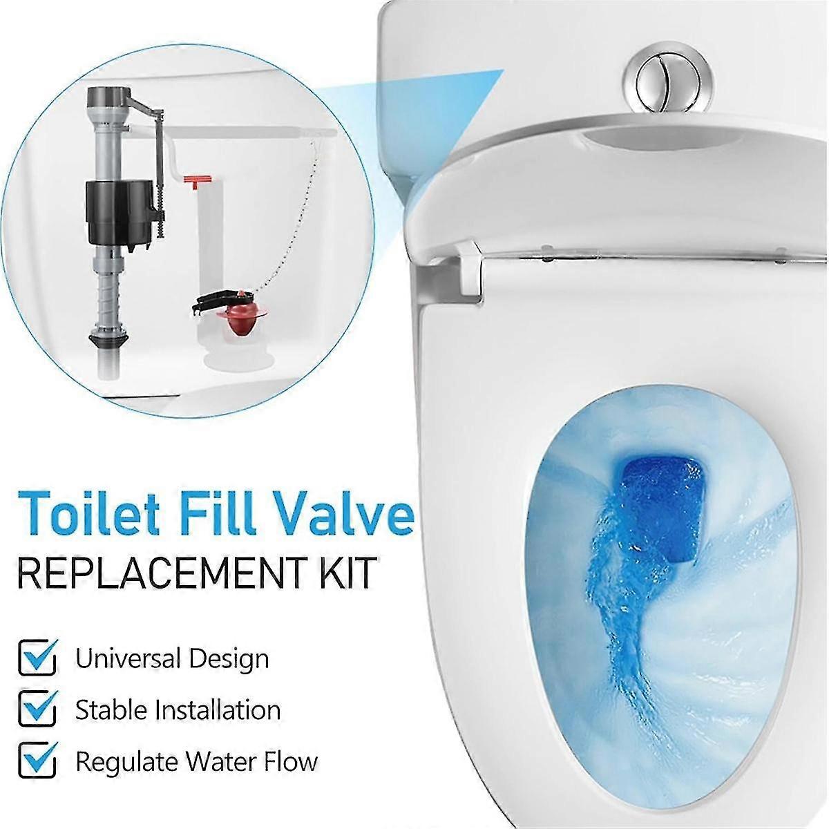 Toilet Fill Valve, 2 Sets Toilet Float Replacement Kit with Tank and ...