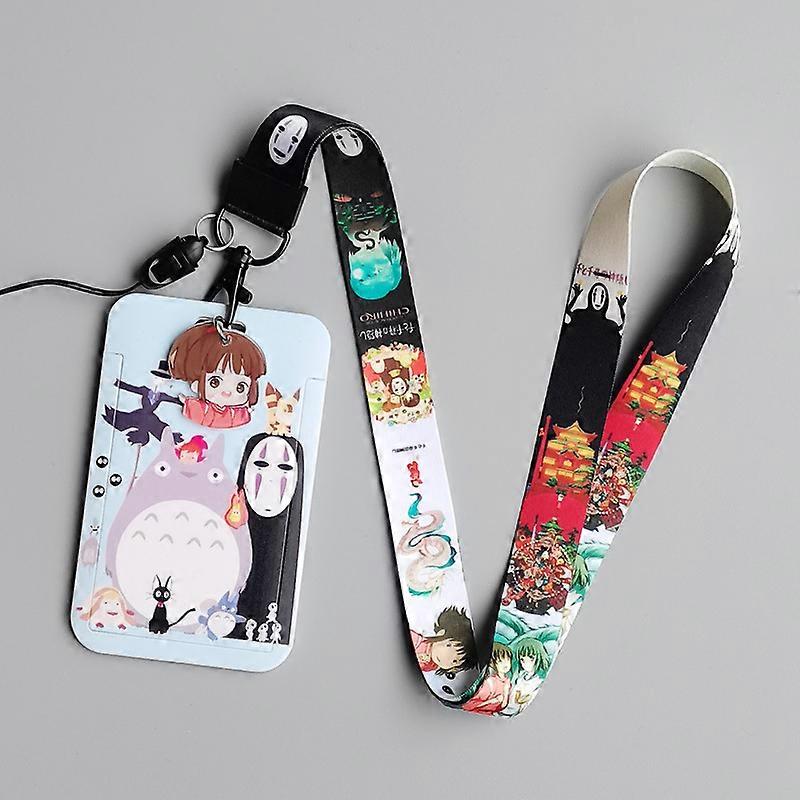 1 Set Anime Spirited Away PVC Card Cases Card Lanyard Key Lanyard ...