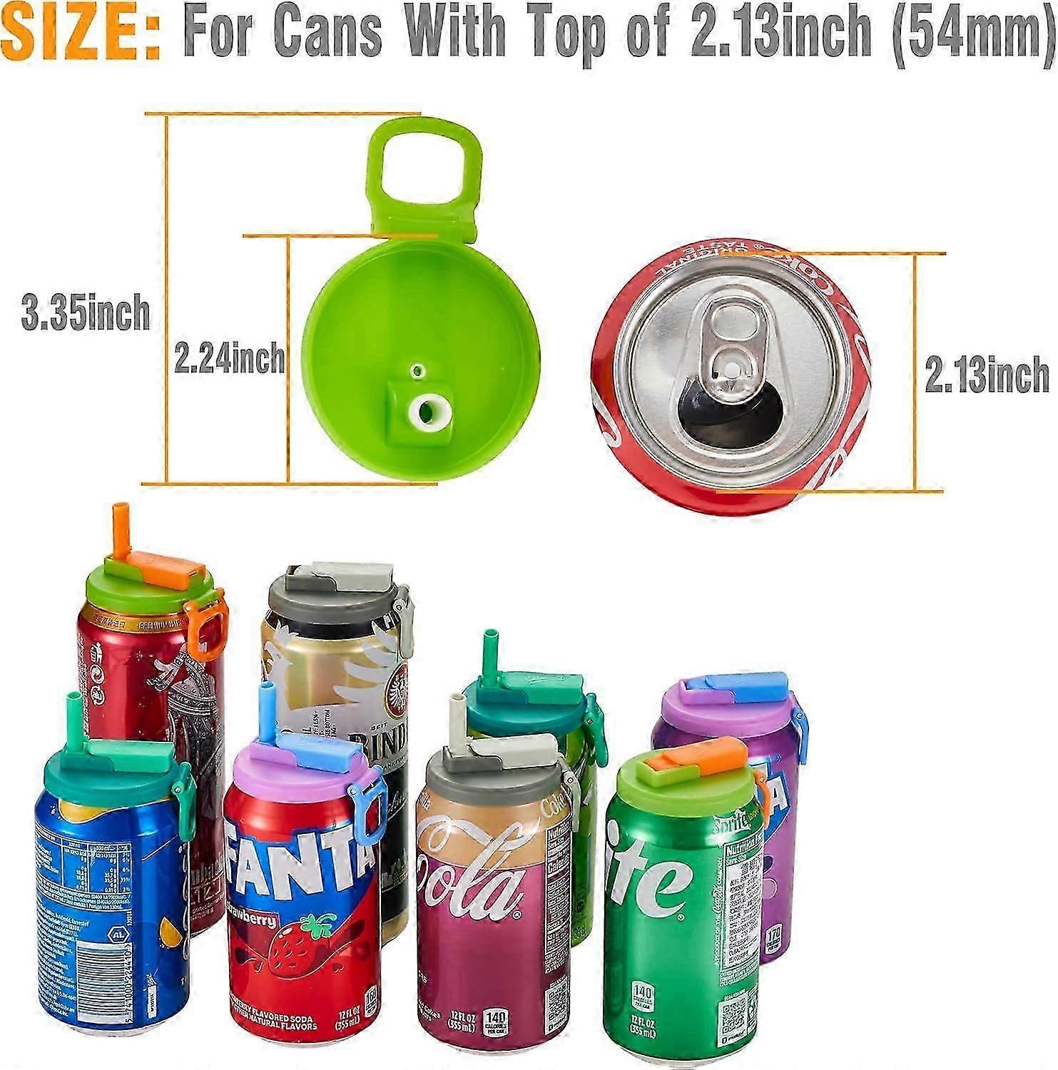 4Pcs 4 Colors Soda Can Lids with Straws, Reusable Straw Soda Can Caps ...