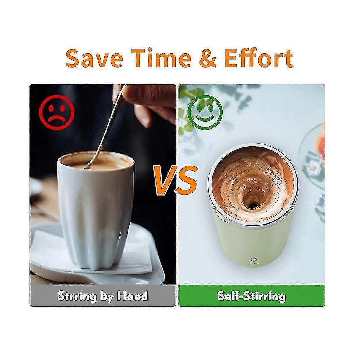 Self Stirring Mug, Electric Mixing Cup 350ml Magnetic Stirring Cup ...