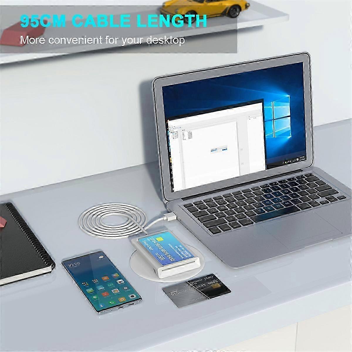 Contact + NFC 2-In-1 Smart Card Reader PC-Linked Dual-Interface Smart Card Reader/Writer Contact ...