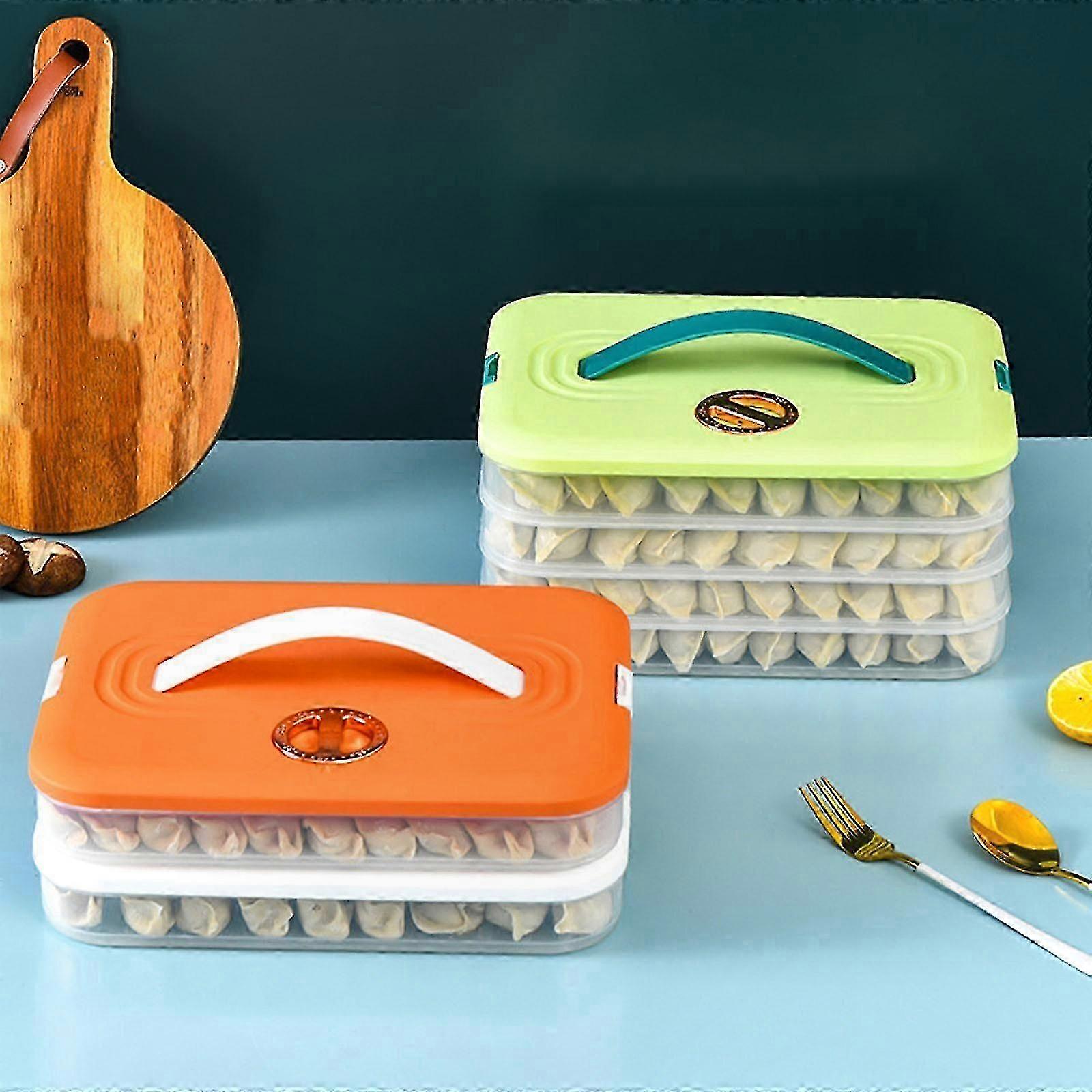 Stackable Snack Organizer with Lid and Handle for Cookies Dumplings ...