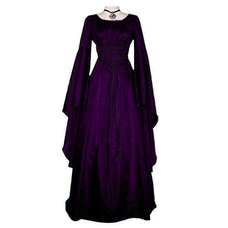 Women Victorian Renaissance Medieval Long Dress Halloween Gothic Witch ...
