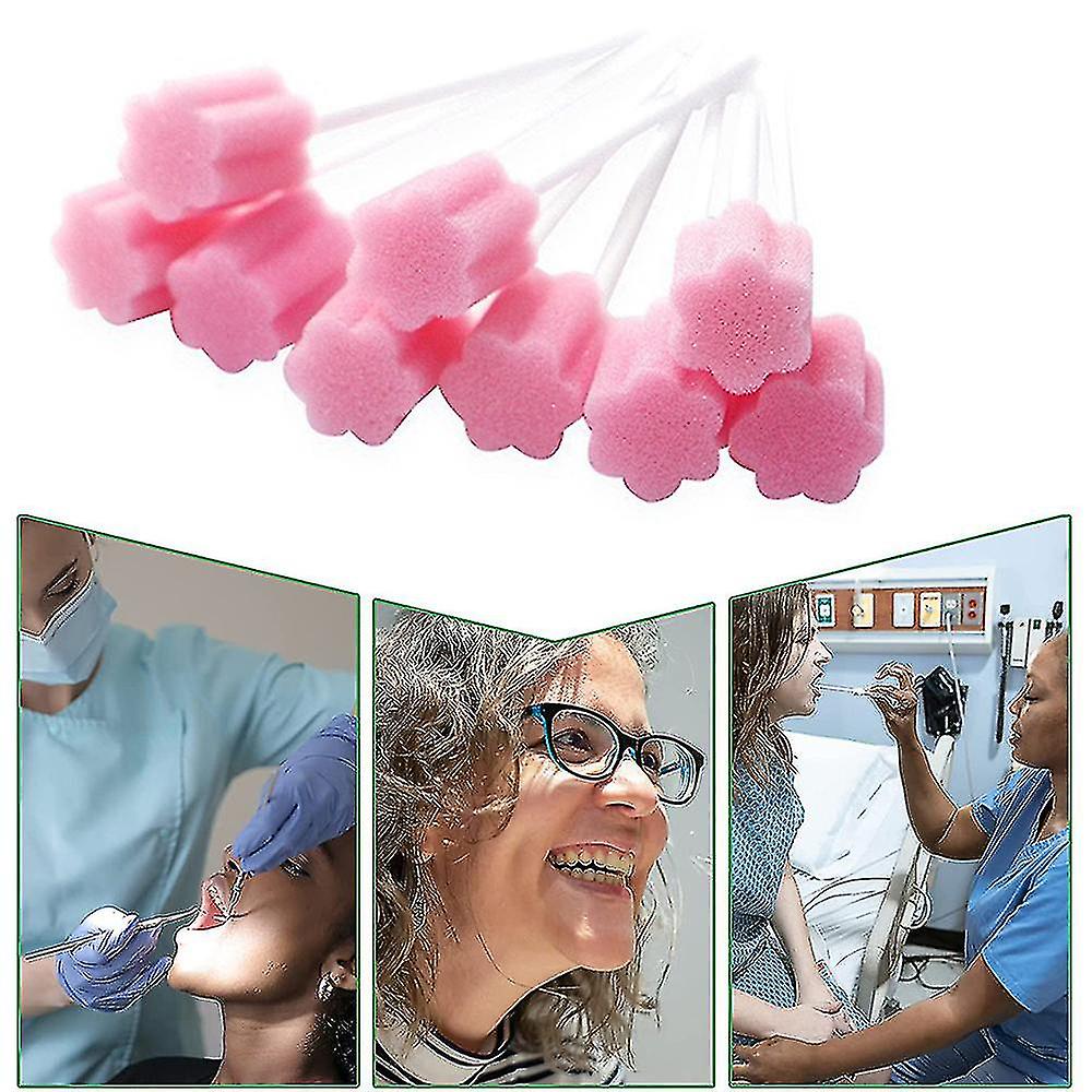 100 Pcs Oral Care Swabs - Tooth Cleaning Mouth Toothette Oral Sponge ...