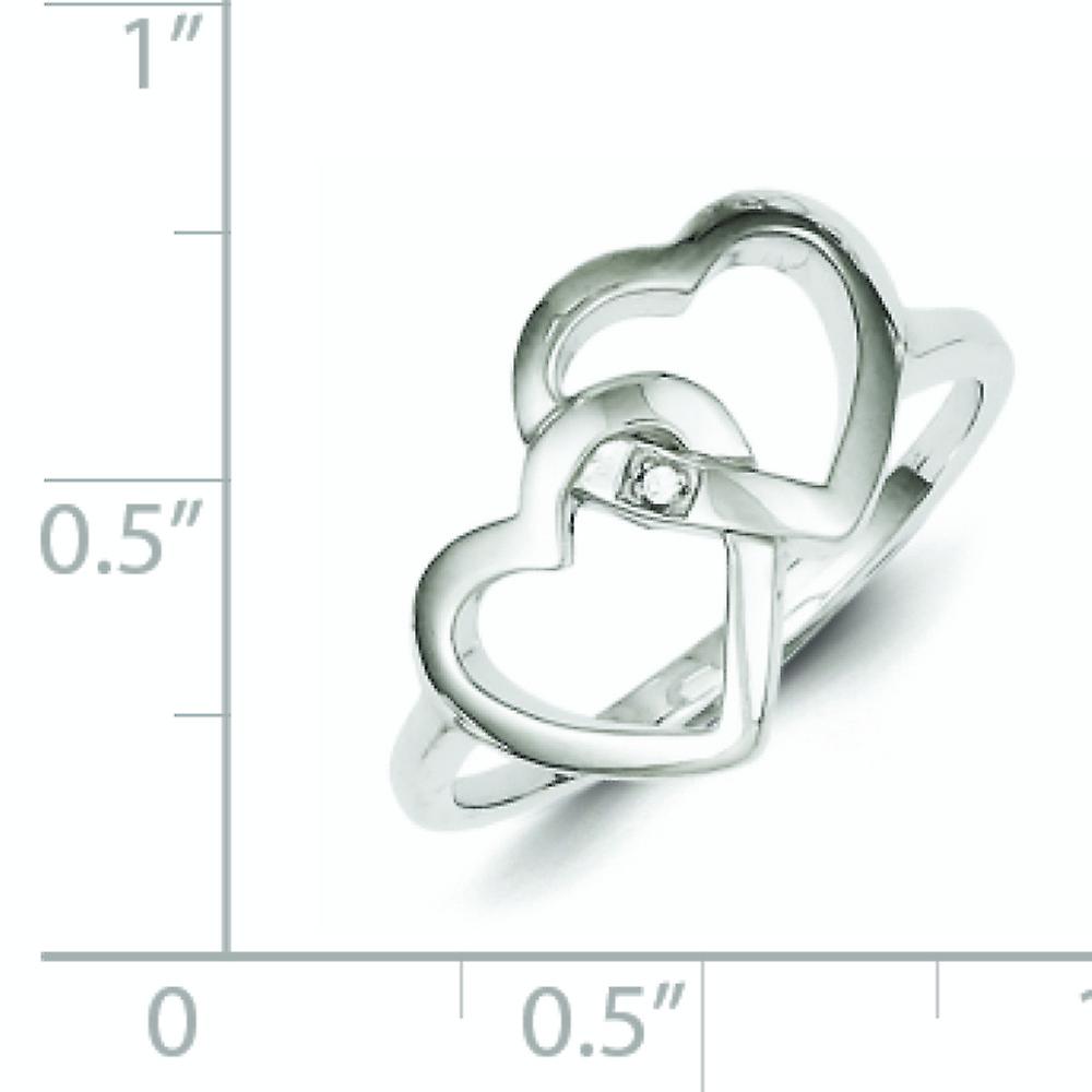 925 Sterling Silver Diamond Accent Intertwined Love Heart Ring Jewelry ...