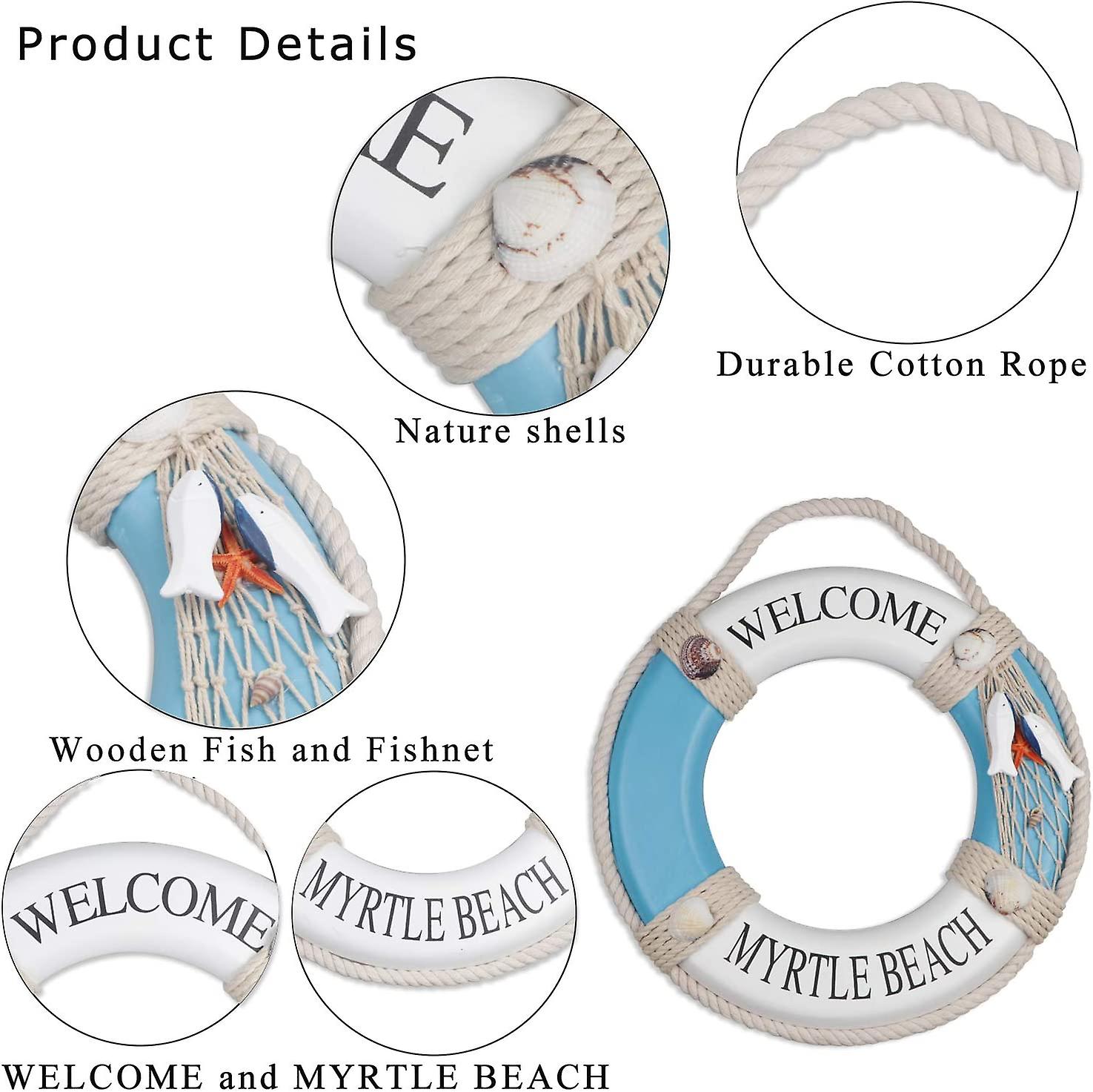 Wooden Nautical Lifering Nautical Decorative Lifebuoy Buoy Storage Wall ...