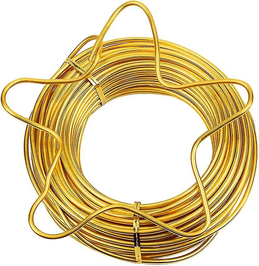 20m 2mm Aluminum Wire, Golden Modeling Wire For Gardening And Flower ...