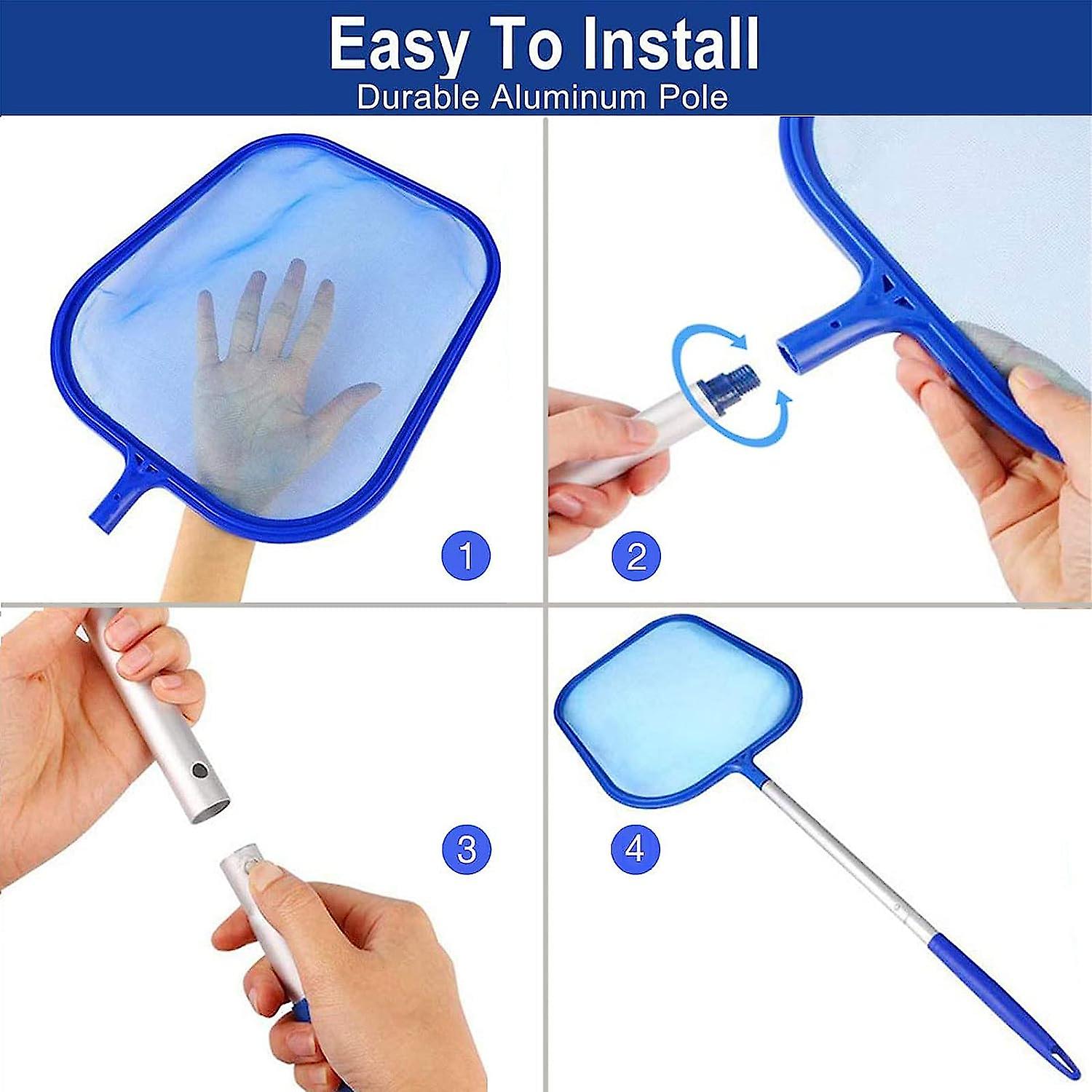 Pool Net Skimmer Swimming Pool Net Pool Skimmer Net Leaf And Long Pole ...