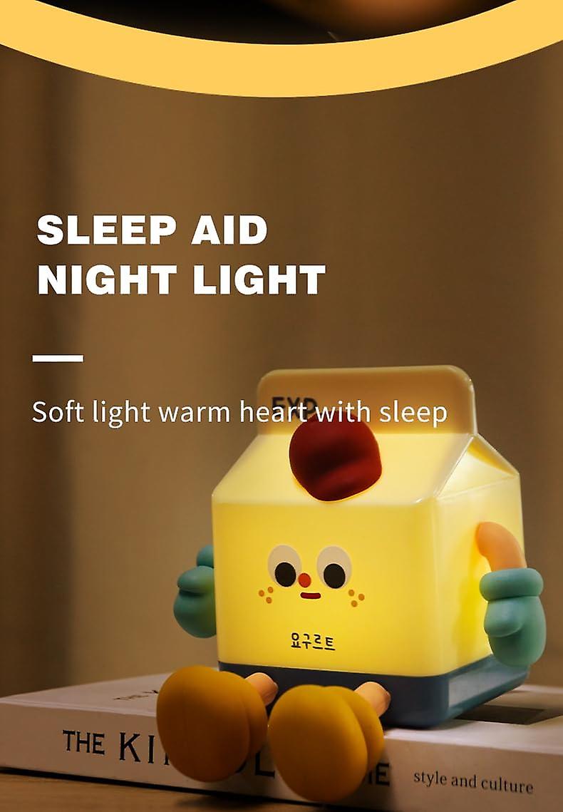 Milk Carton Night Light with Timer Night Lamps for Kids Room Cute Wired ...