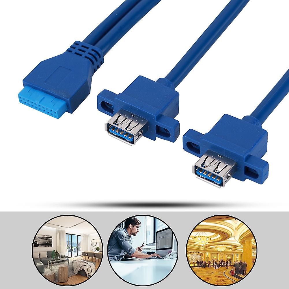 USB3.0 Front Panel Mount Cable - 19PIN to 2AF, Screw Hole, 0.3m | Fruugo UK