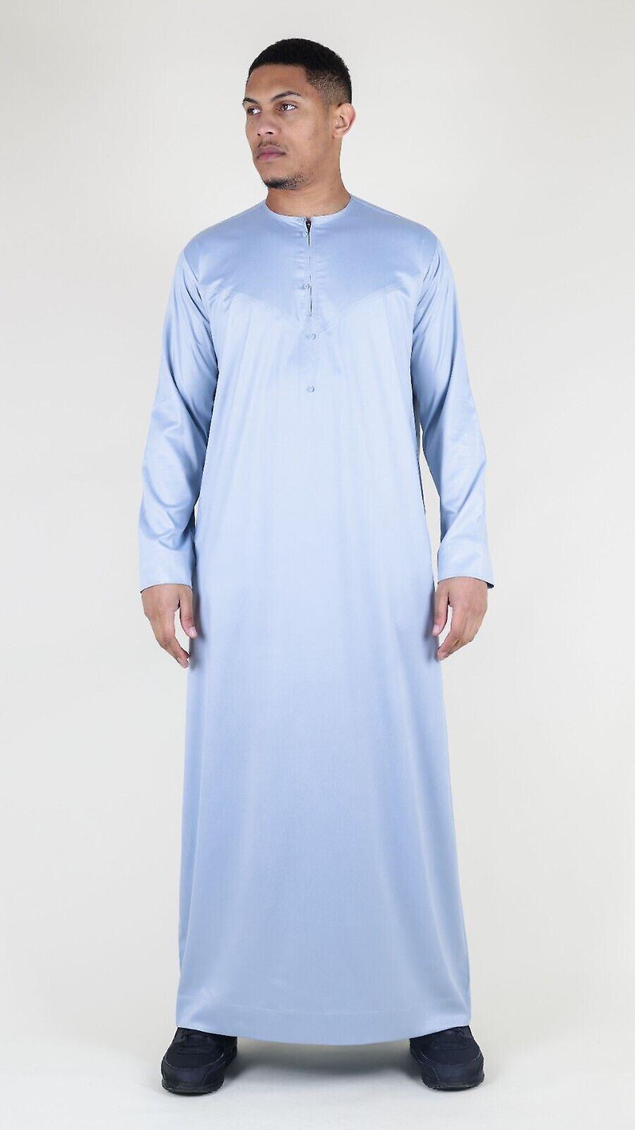 Men's Thobe Robe Satin Emirati Islamic Jubba Eid Regular Fit | Fruugo UK