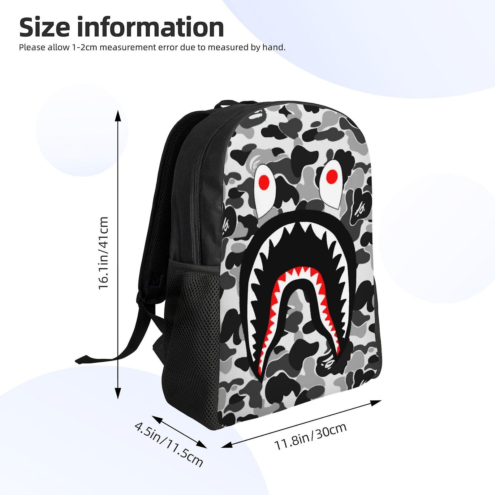 Bape Shark Camo Kids Backpacks School Bag Bookbag Casual Daypack ...