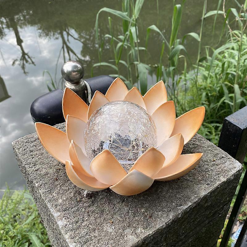 Lotus solar lamp, metal, silver | Fruugo UK