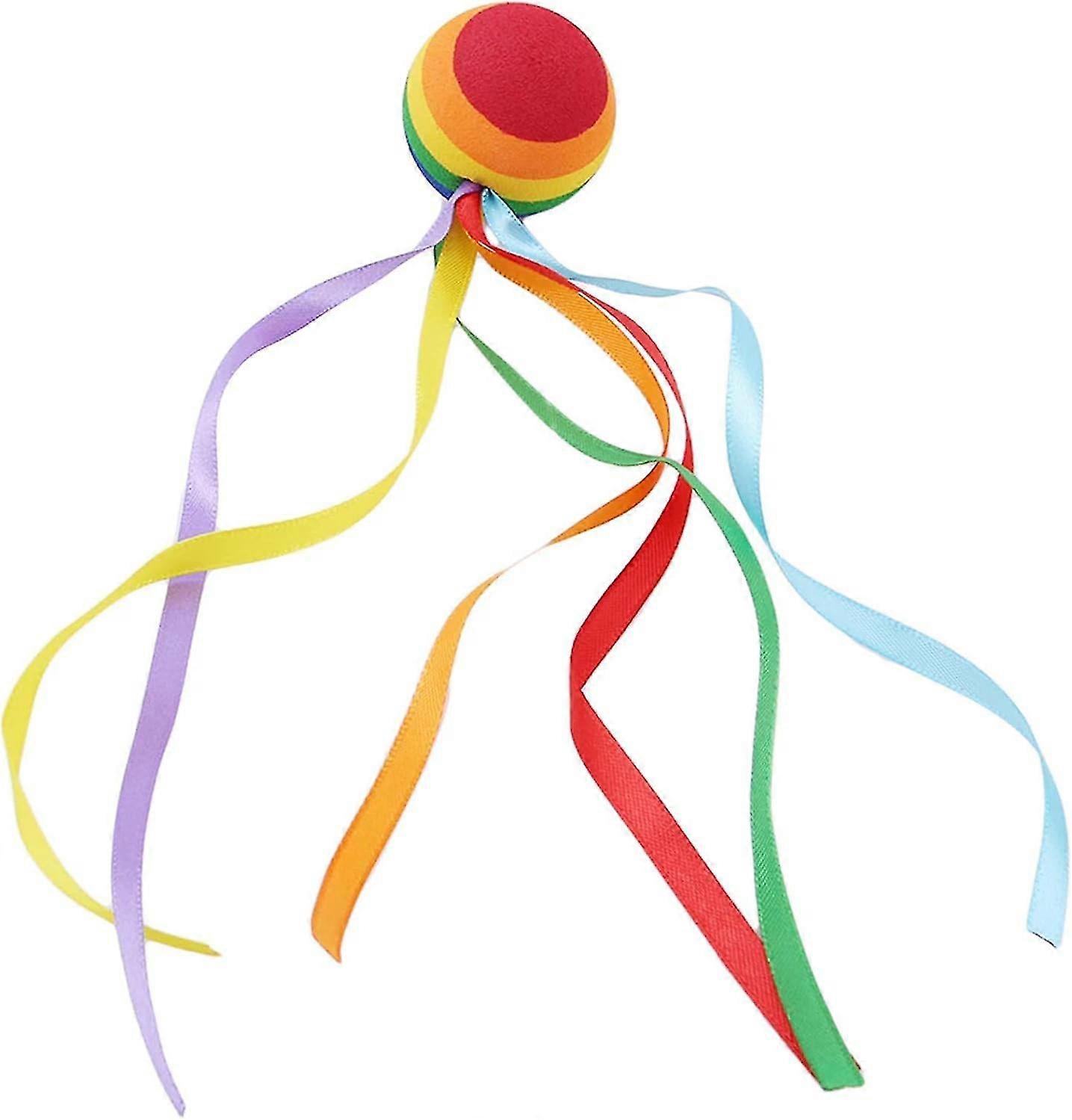 Car Antenna Ball Colorful Long Ribbon Rainbow Ball Car Antenna Topper ...