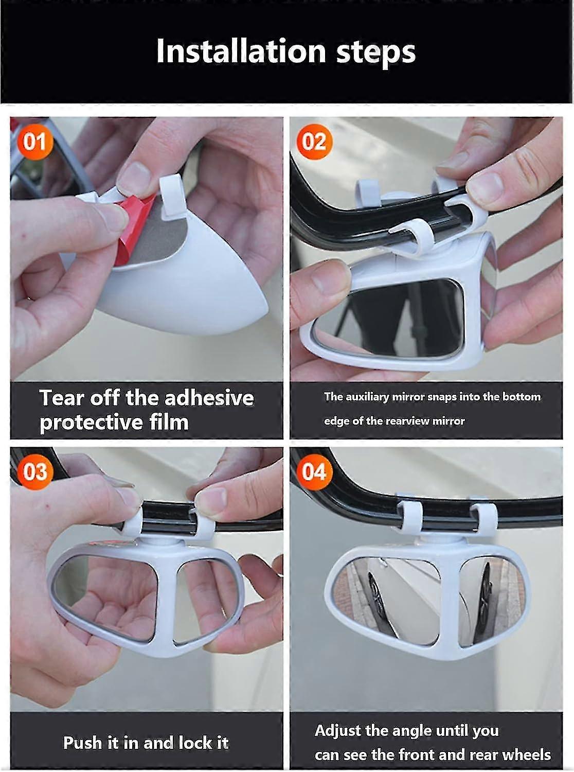 2 In 1 Car Blind Spot Mirrors, Adjustable Blind Spot Mirrors For Cars ...