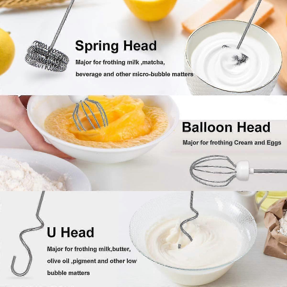 Milk Frother Handheld, 3-speed Usb Rechargeable Electric Whisk, Mini ...