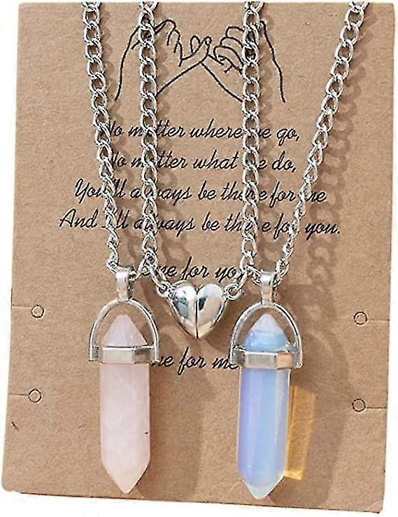 Magnetic Couple Matching Split Heart Necklace Crystal Mutual Attraction ...