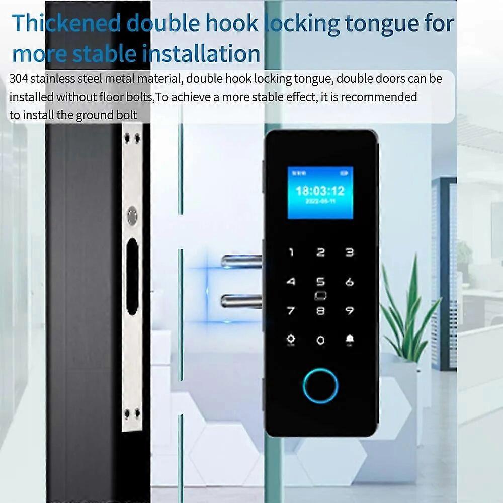 Electronic Digital Lock Fingerprint Glass Door Lock Bluetooth HAHA-Lock ...