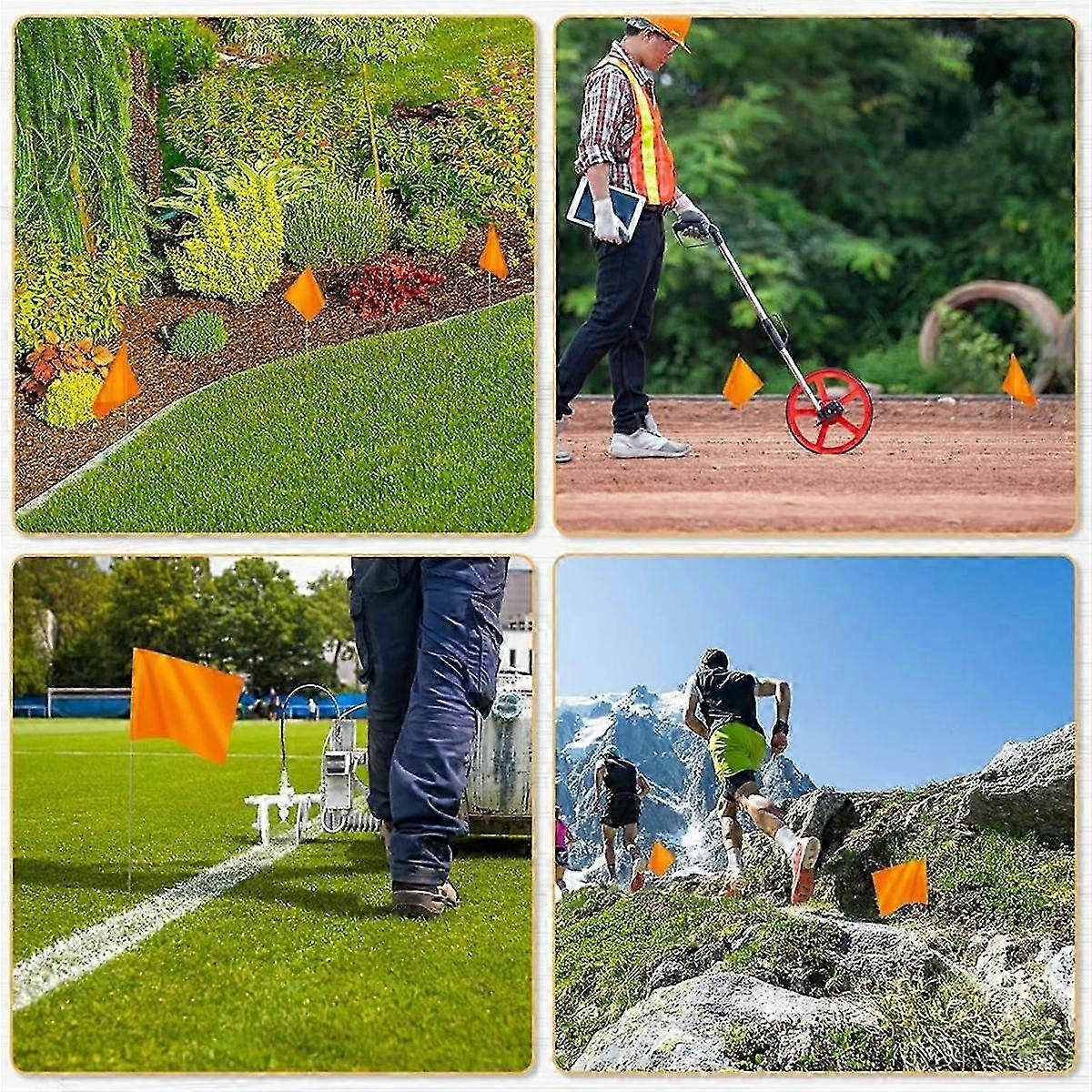 50Pack Marking Flags, Orange Yard Flags 15x4x5Inch, Marker Flags, Lawn ...