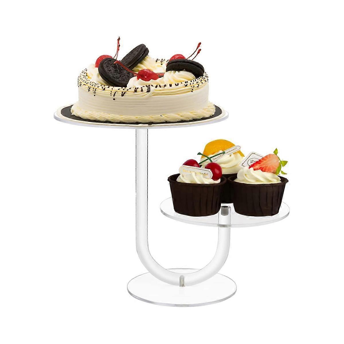 2 Tier Cupcake Display Stand Round Acrylic Cake Shelf DIY Candy Dessert ...