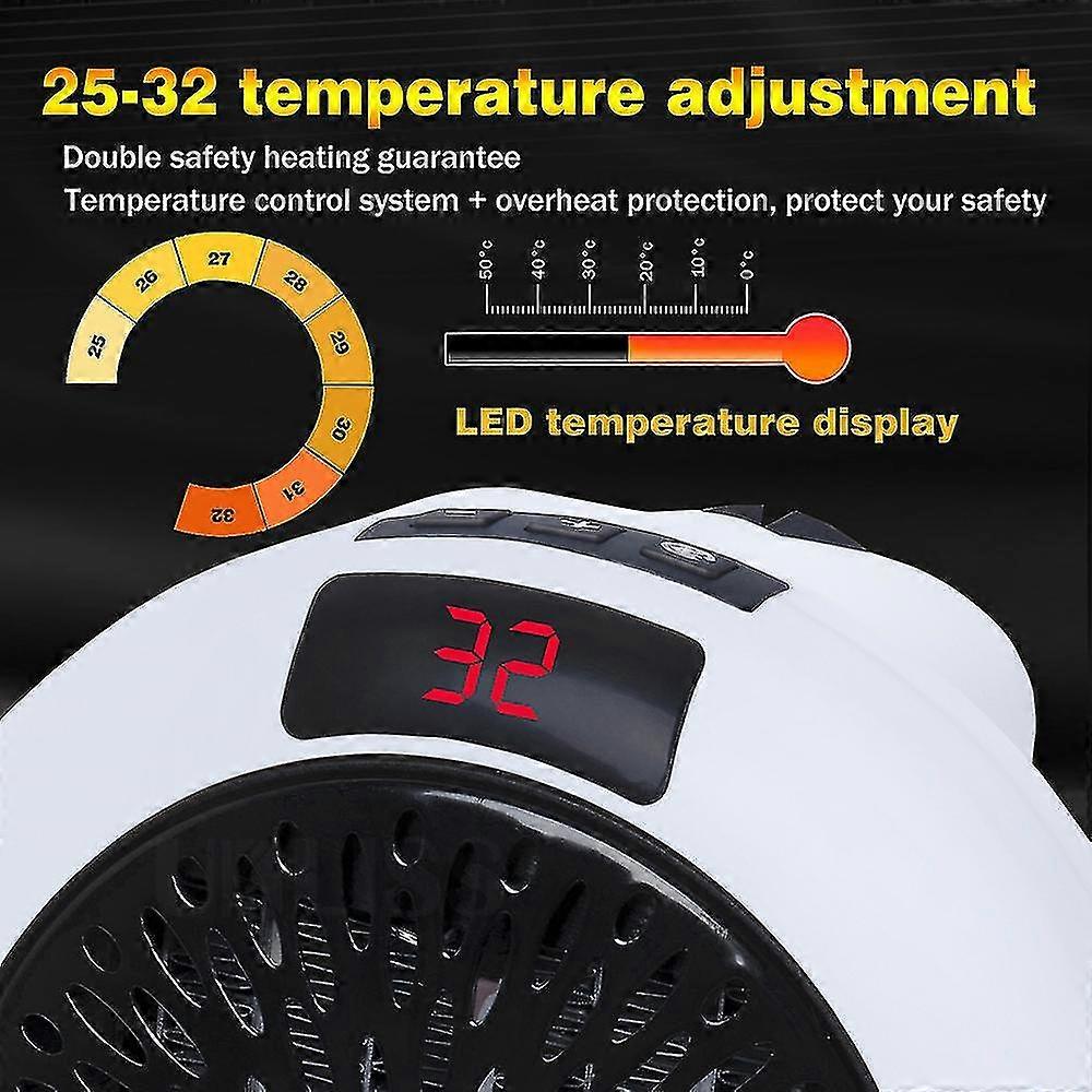 Mini 900w Electric Fan Heaters With Lcd Display Handy Portable Home ...