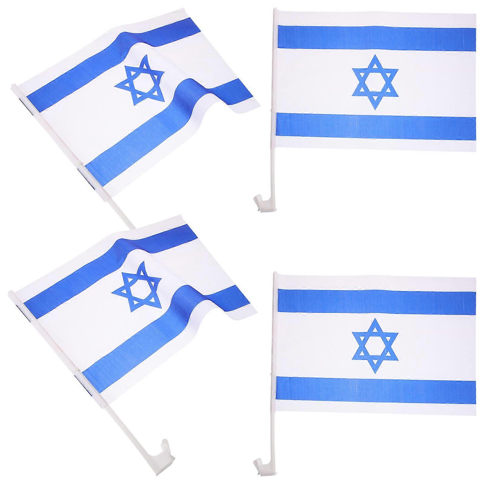 4pcs Israel Flag Decorative National Flag Car Window Flag Decor Israel ...