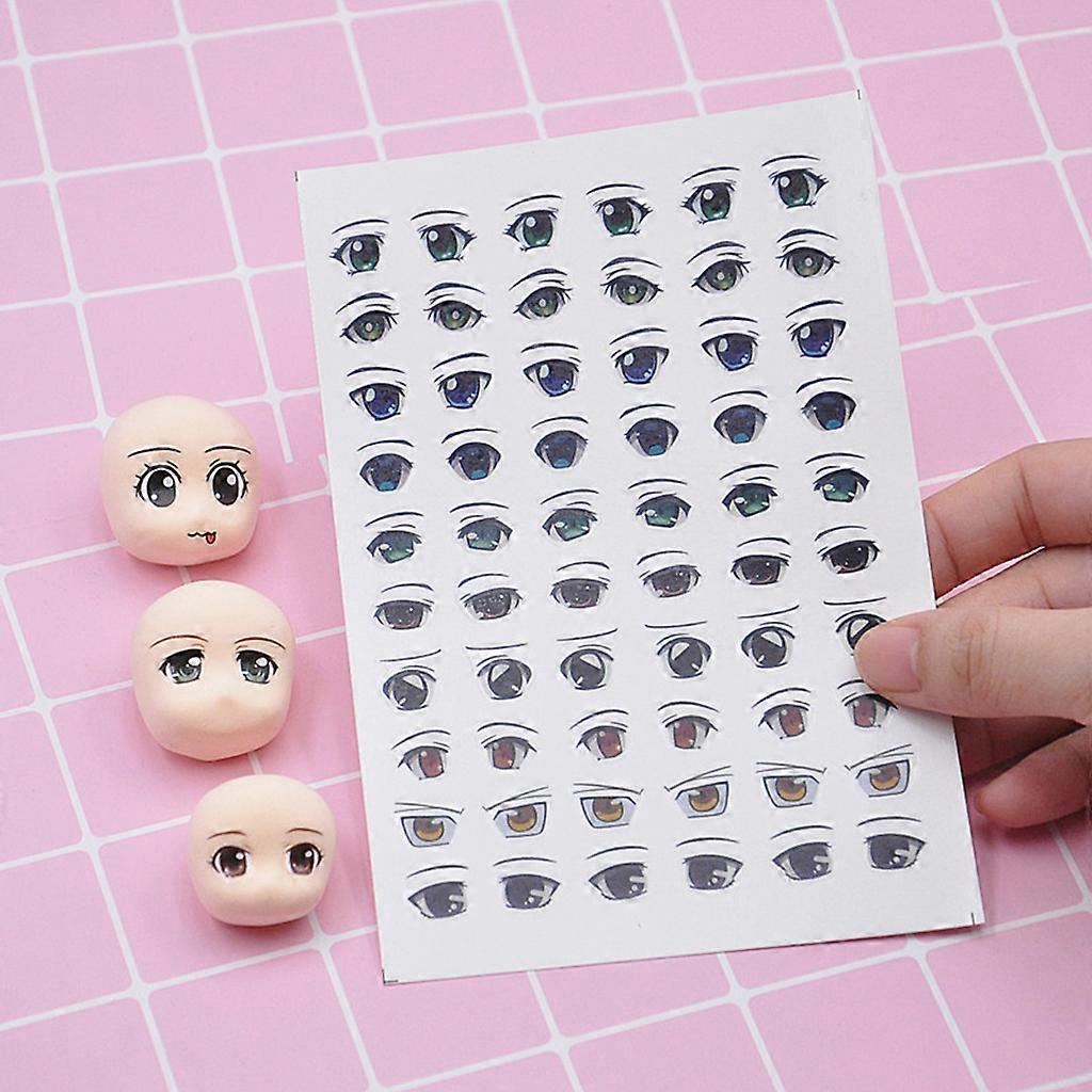 DIY Cartoon Eyes Stickers Water Decals Anime Dolls Eye Paster for Doll ...