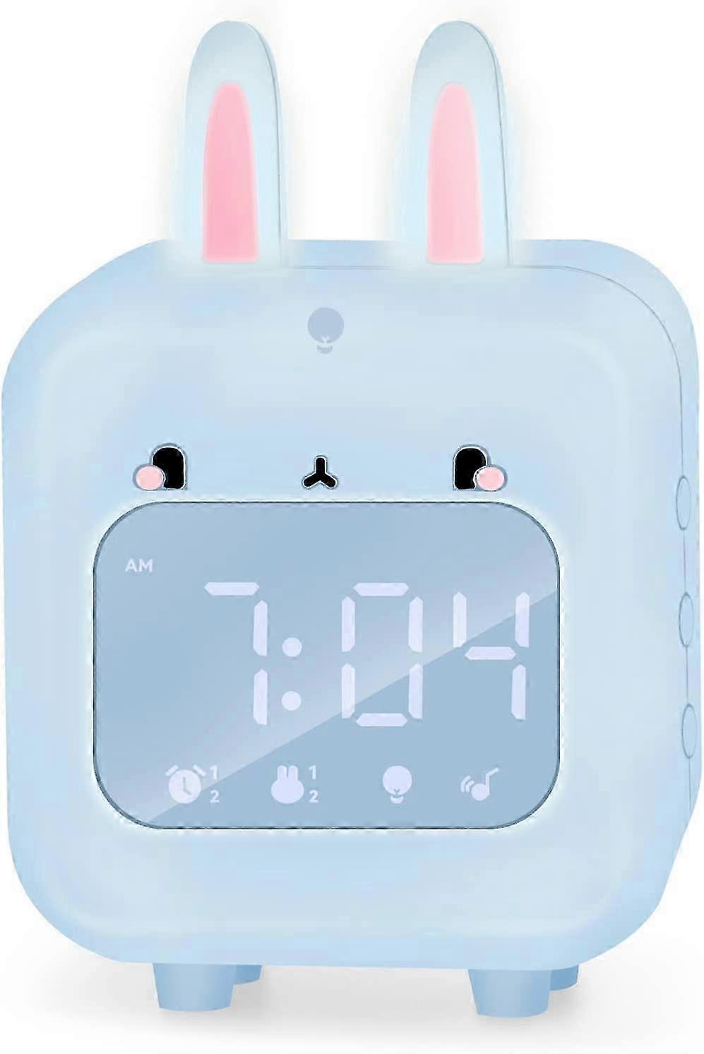 Kids Alarm Clock Boys with Bunny. Digital Wake Clock for Girls Bedroom ...