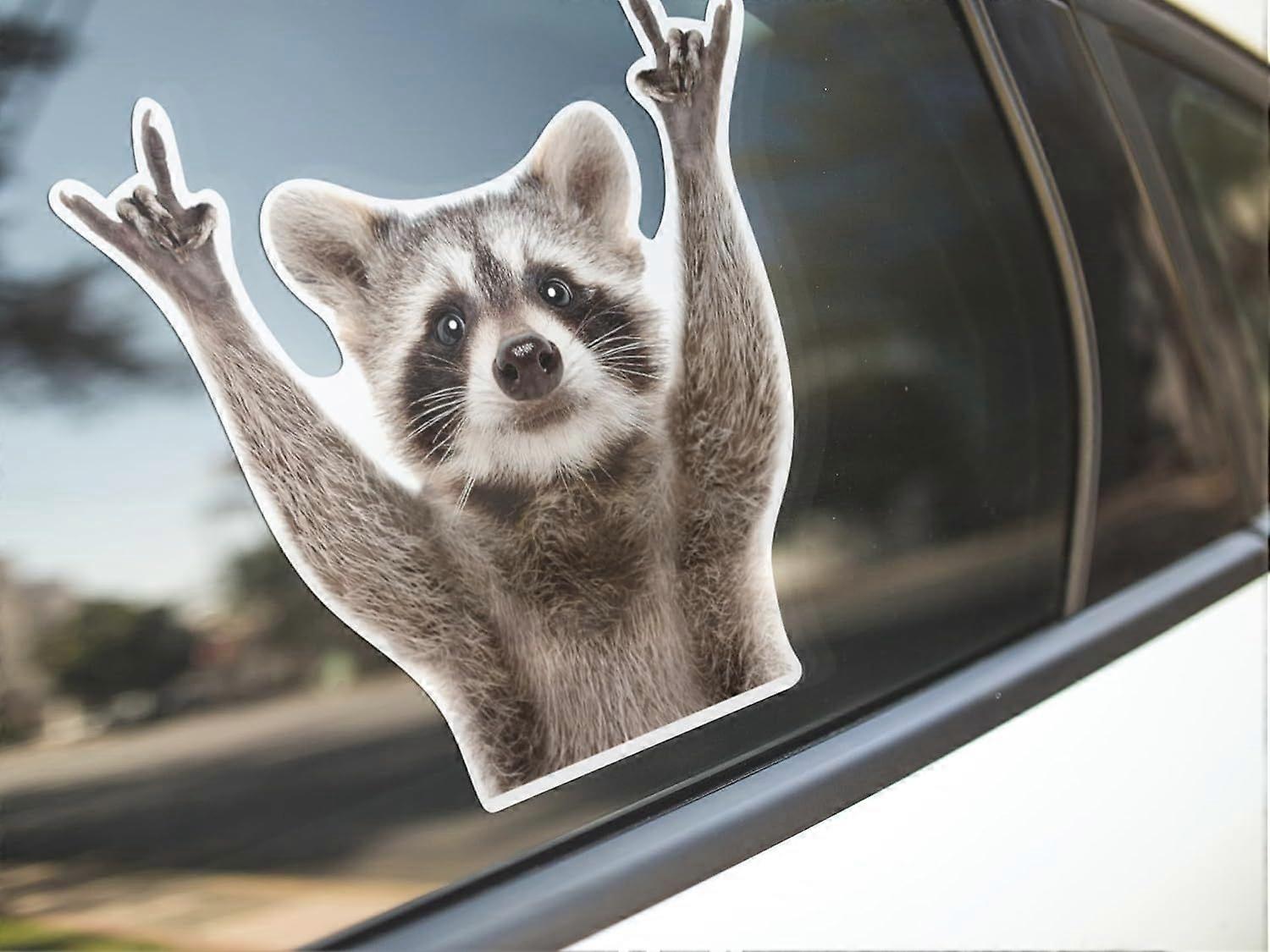 Rocking Raccoon Sticker, Funny Raccoon Cute Car Decal 5.5-Inches Decal ...