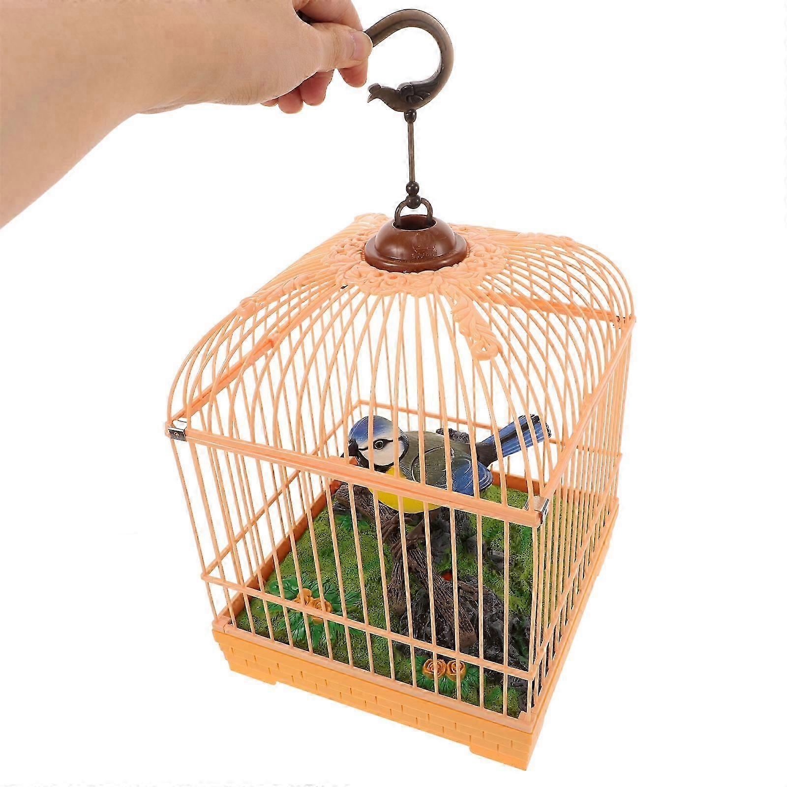 Realistic Singing Chirping Bird in Cage Realistic Sound Activated Bird ...
