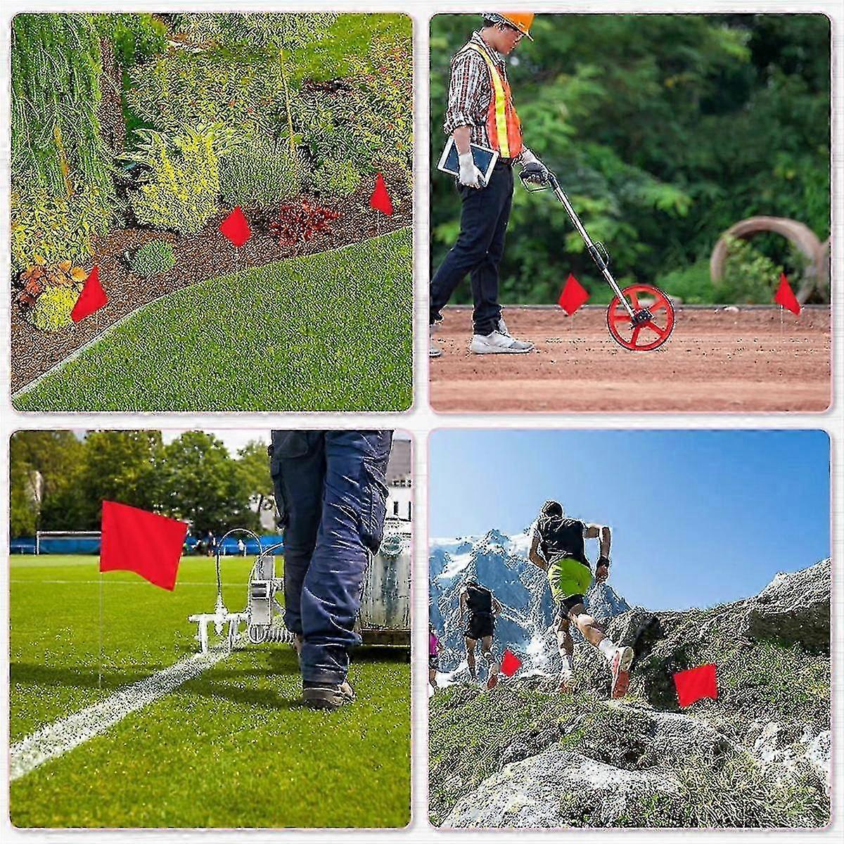 50-Piece Red Yard Marking Flags - 15x4x5 Inches Irrigation and ...